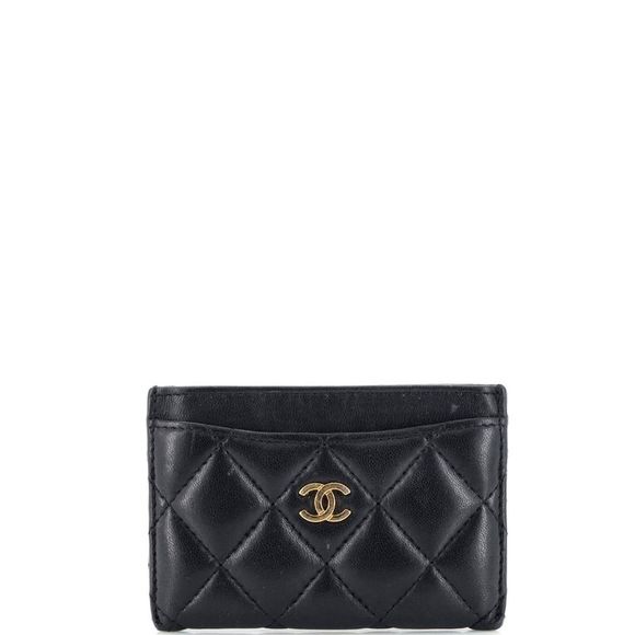 CHANEL | Bags | Chanel Classic Card Holder Quilted Lambskin Black ...